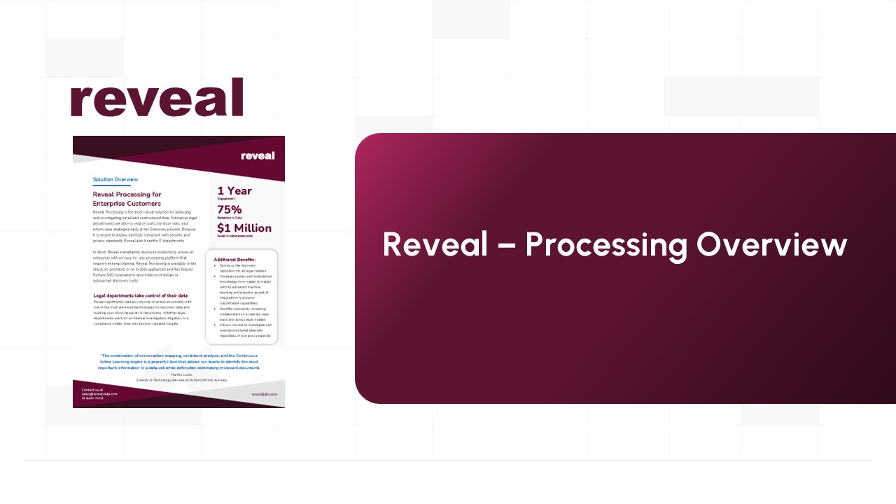 Reveal - Processing Overview